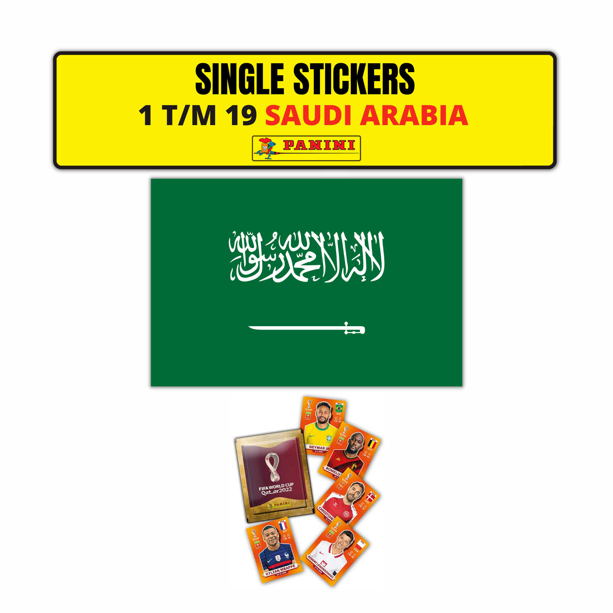 TEAM SAUDI ARABIA ORANGE SINGLE STICKERS - PANINI FIFIA QATAR 2022
