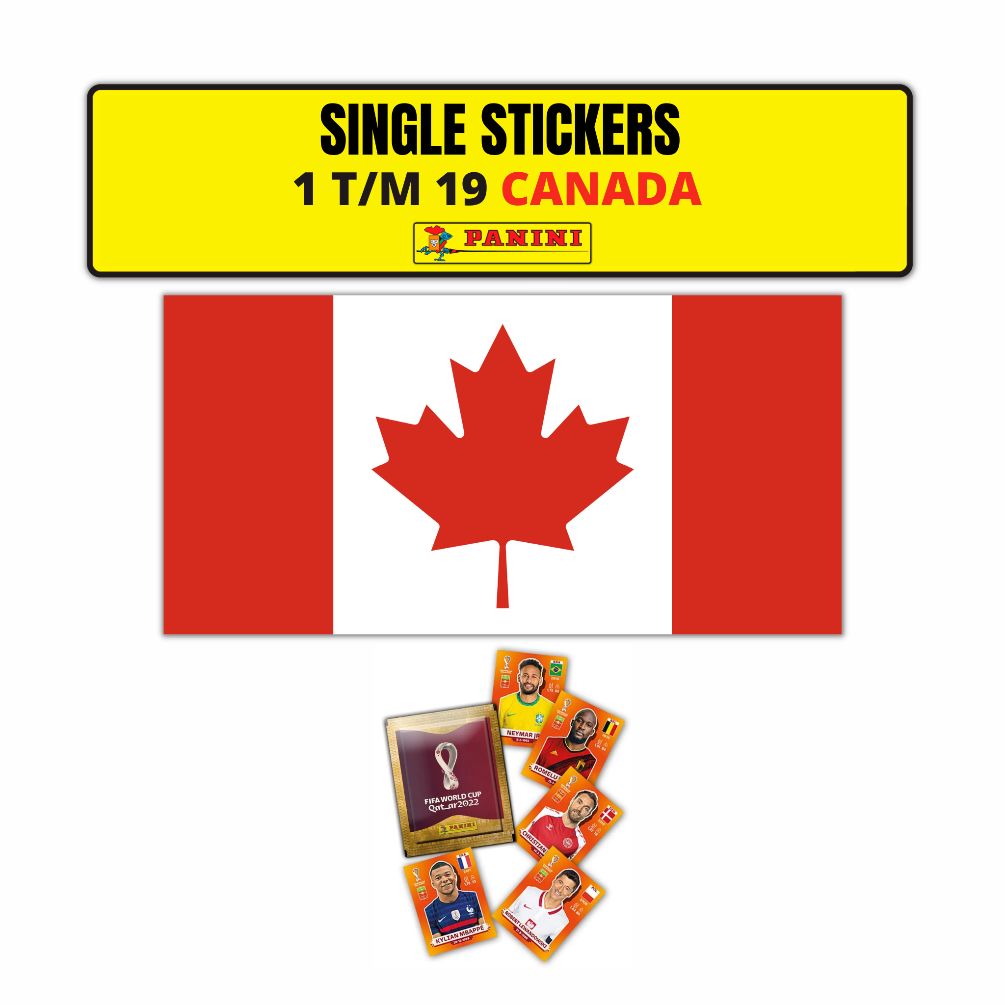 TEAM CANADA ORANGE SINGLE STICKERS - PANINI FIFIA QATAR 2022