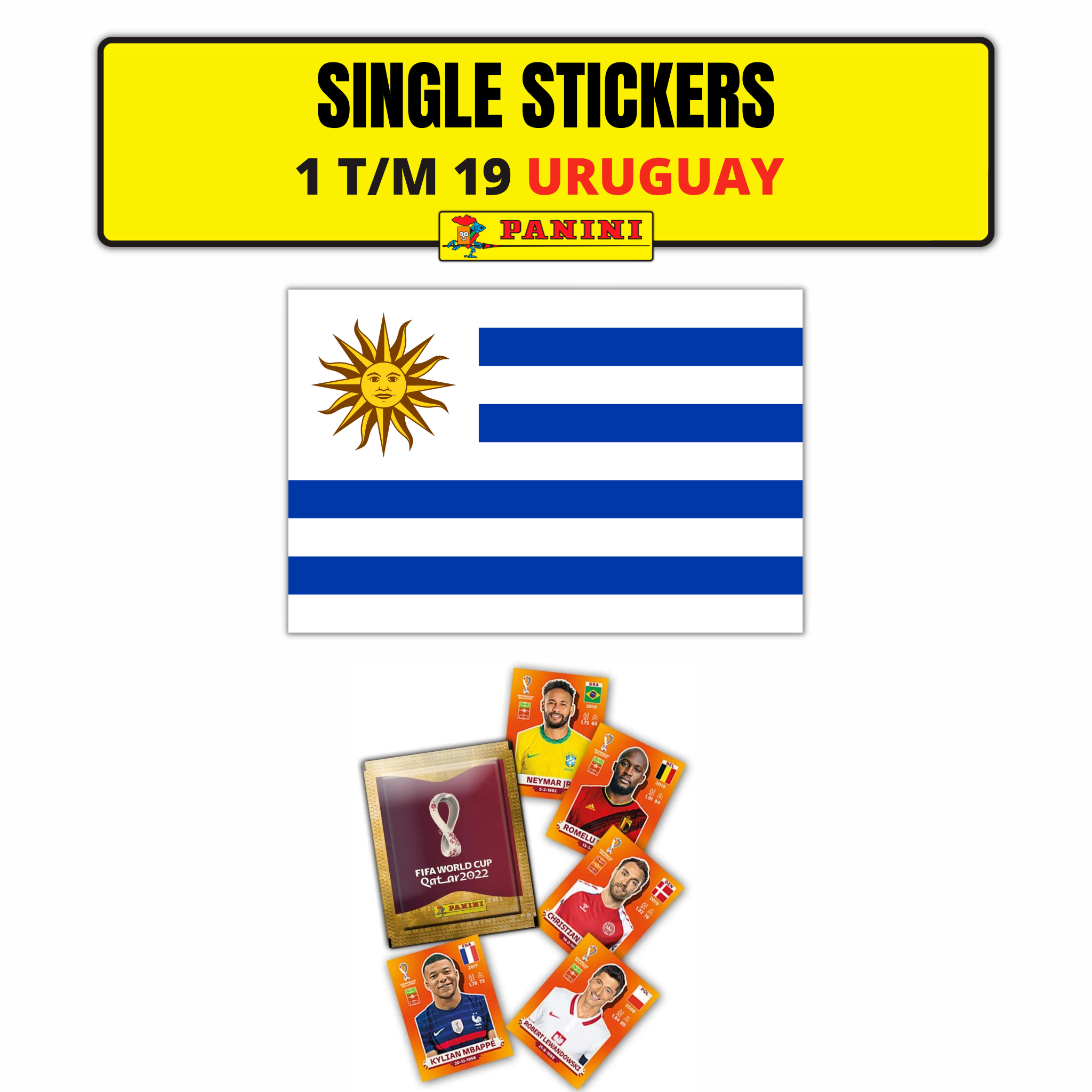 TEAM URUGUAY ORANGE SINGLE STICKERS - PANINI FIFIA QATAR 2022