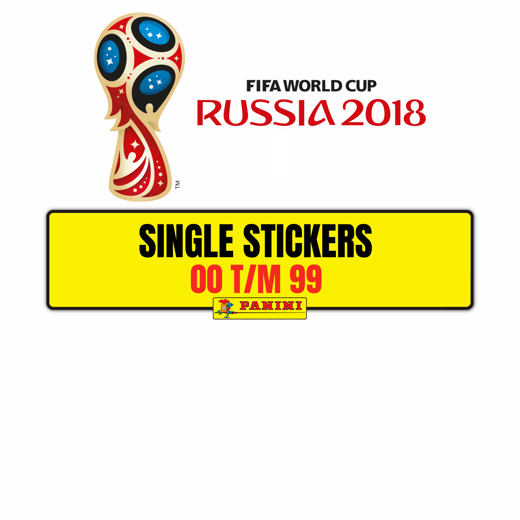 PANINI 2018 FIFA World Cup official sticker collection 00 T/M 99