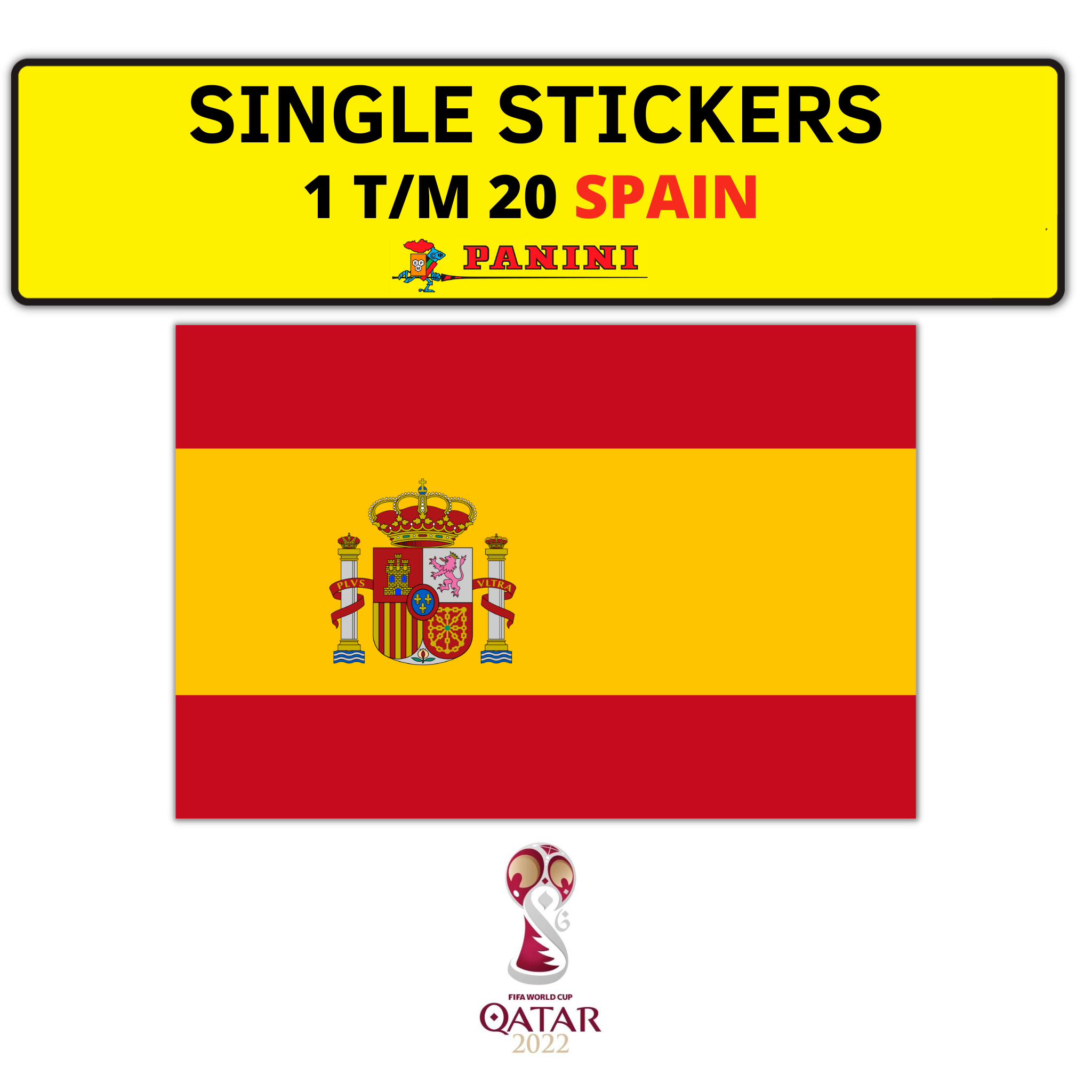 TEAM SPAIN SINGLE STICKERS - PANINI FIFIA QATAR 2022