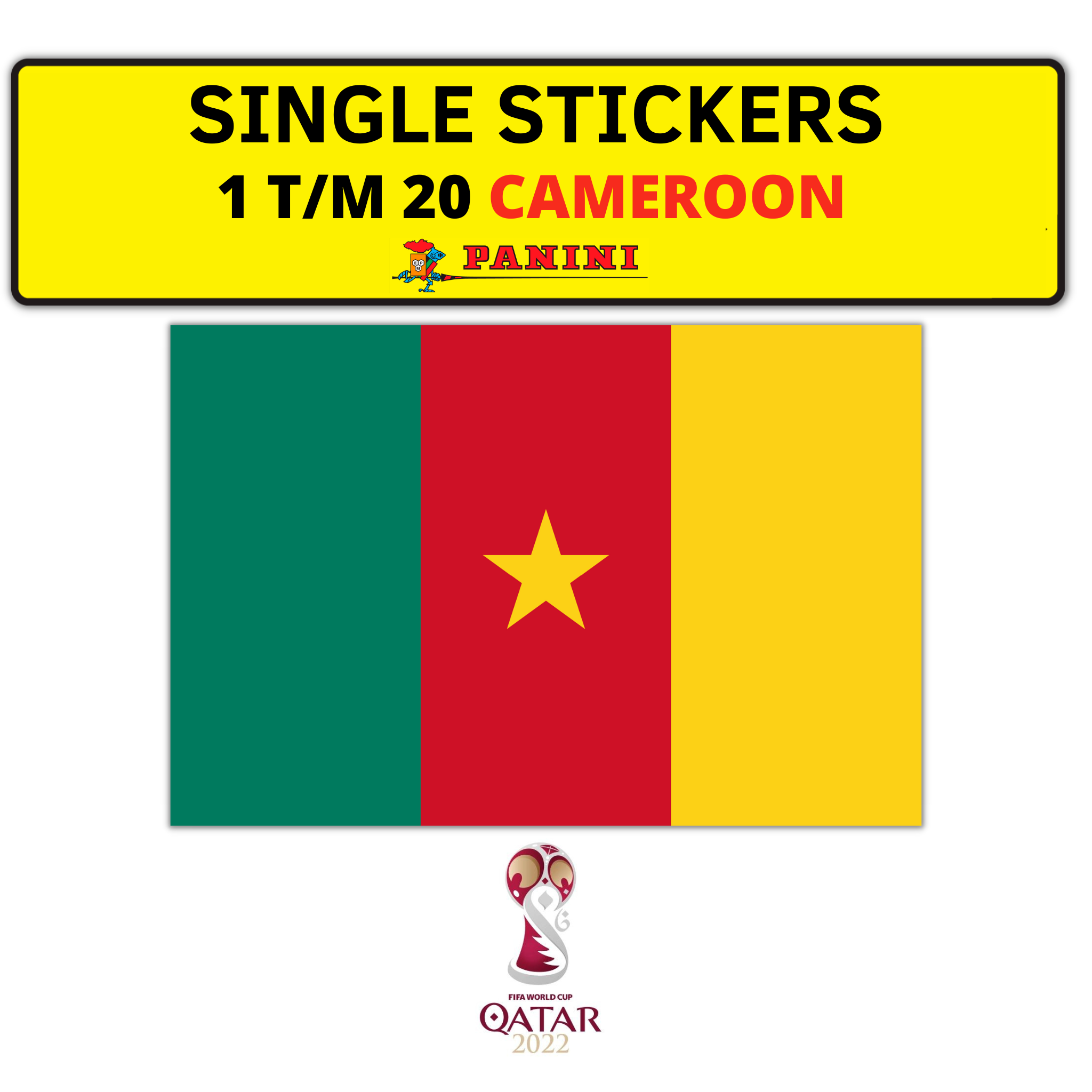 TEAM CAMEROON SINGLE STICKERS - PANINI FIFIA QATAR 2022